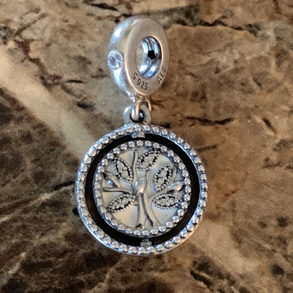 Authentic Pandora Spinning Family Tree Dangle Charm S… - Gem